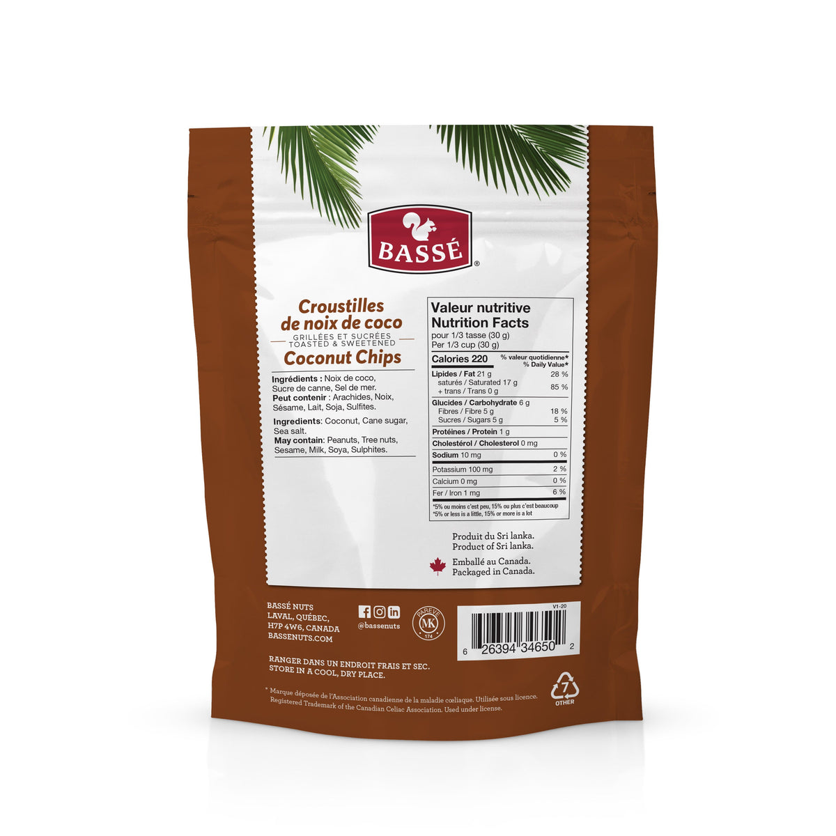 Croustilles de Noix de Coco Grillées et Sucrees – Bassé Nuts