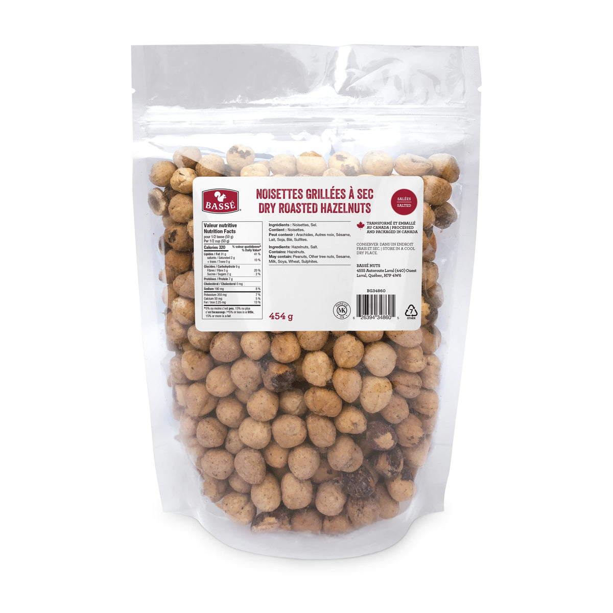 Dry Roasted Hazelnuts - Salted | Nuts And Seeds | Bassé Nuts