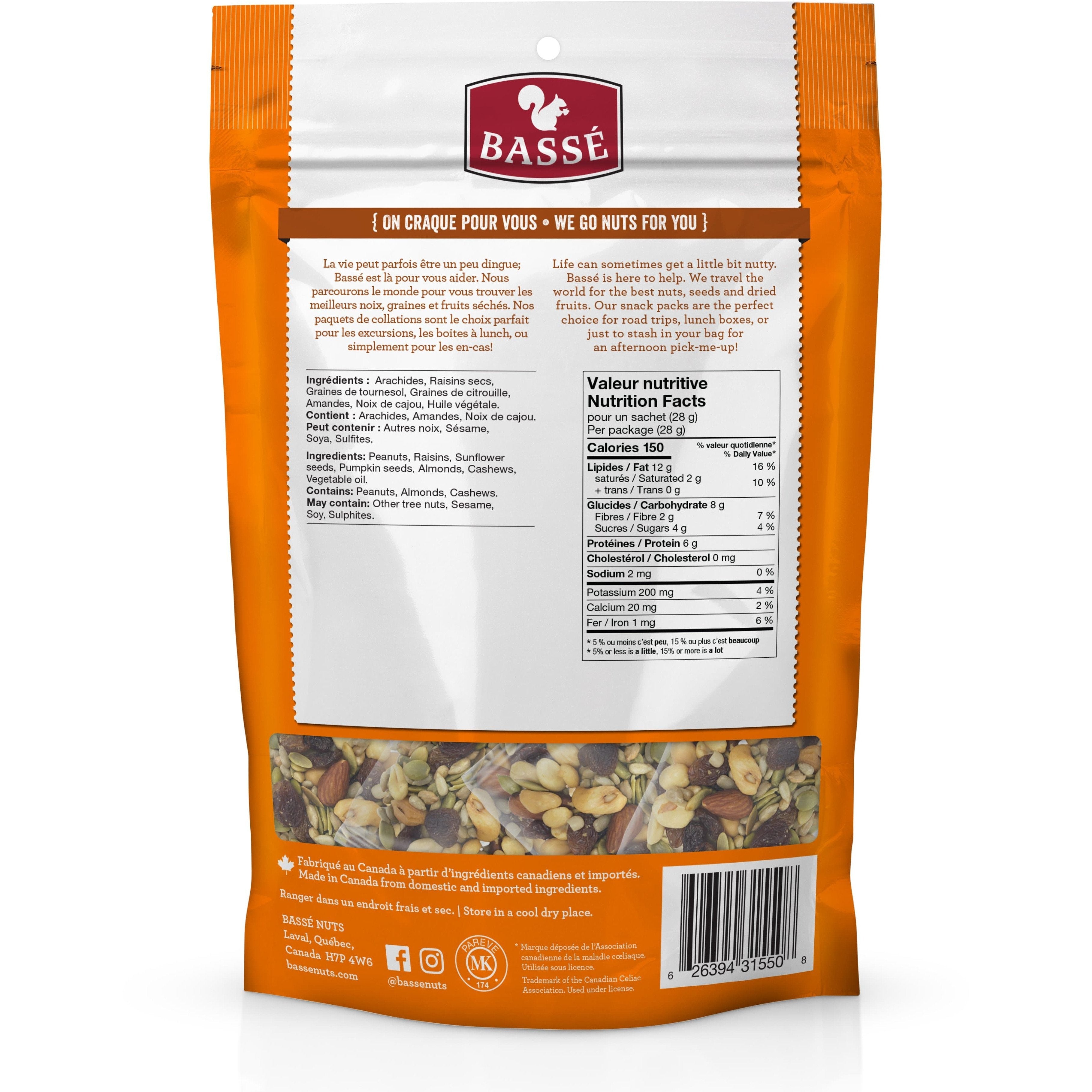 Mountain Peak Mix | Single Serve Snack Packs | Bassé Nuts