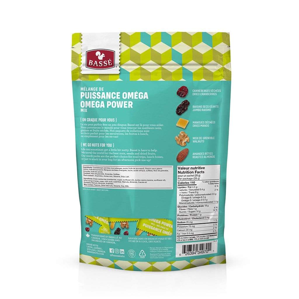 Omega Power Mix | Single Serve Snack Packs | Bassé Nuts